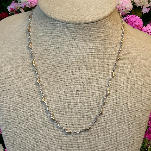 Vintage | Jewelry | Vintage Two Tone Wavy Link Necklace | Poshmark